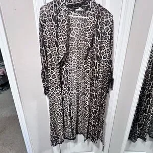 Siren Lily | Sweaters | Siren Lily Leopard Print Duster In Beige And ...